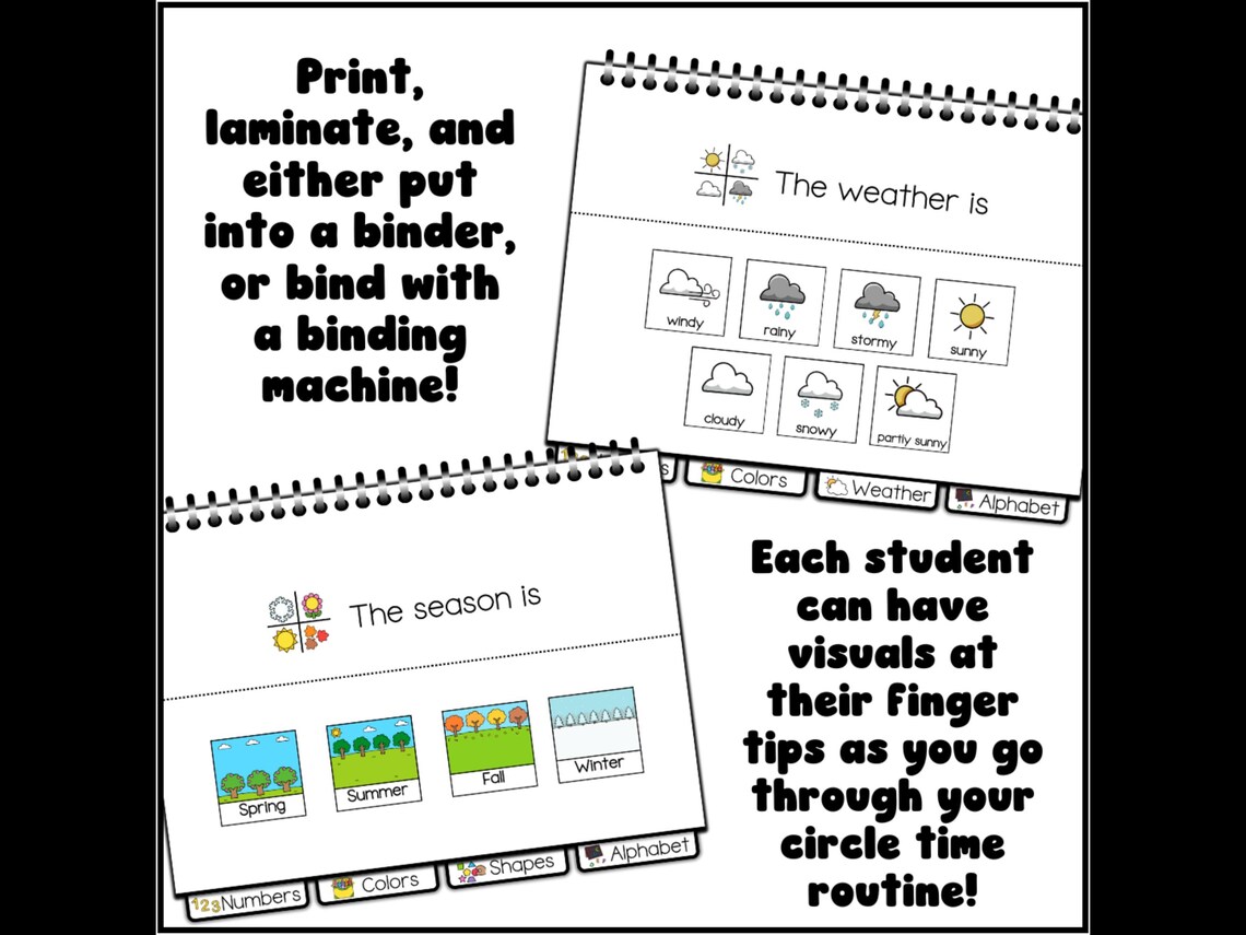 Circle Time Visual Flip-book, Morning Meeting Interactive Notebook ...