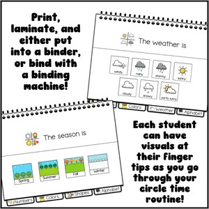 Circle Time Visual Flip-book, Morning Meeting Interactive Notebook ...