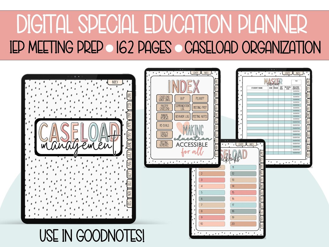 Digital Boho Special Education Planner Caseload Management - Etsy