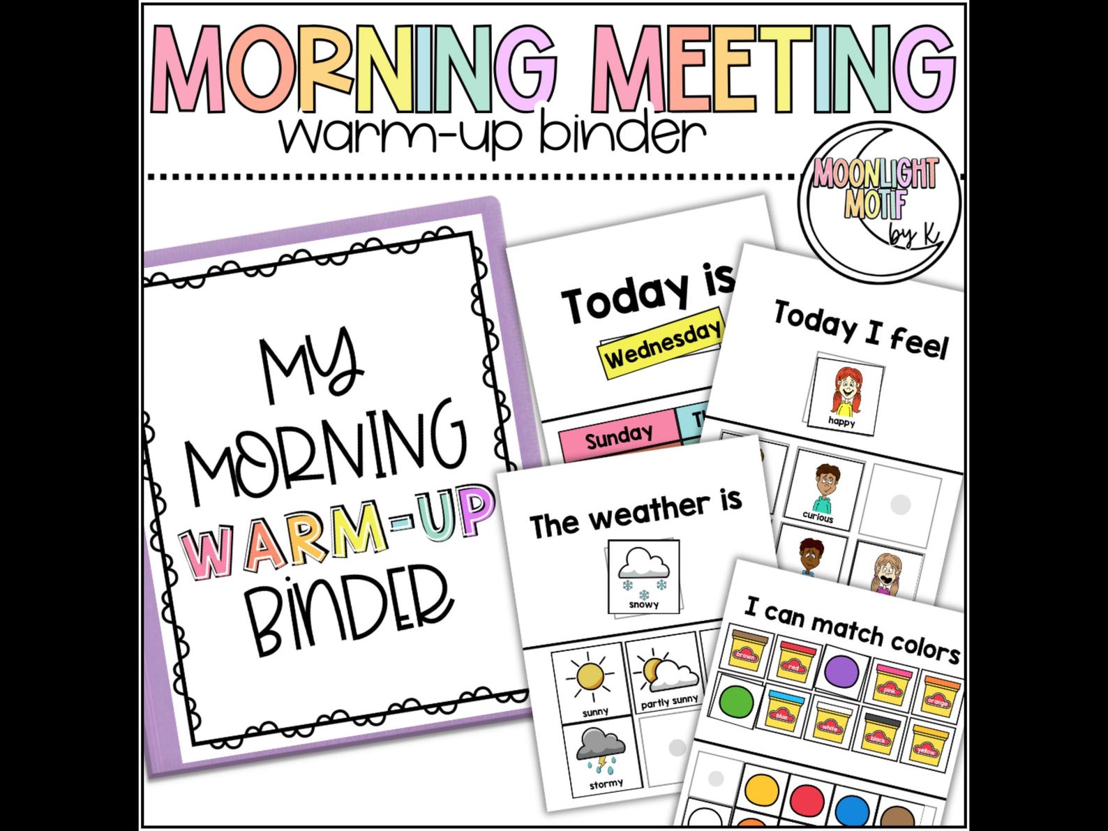 Morning Warm-up Binder, Morning Meeting Binder, Special Education ...