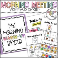 Morning Warm-up Binder, Morning Meeting Binder, Special Education ...
