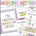 Morning Warm-up Binder, Morning Meeting Binder, Special Education ...
