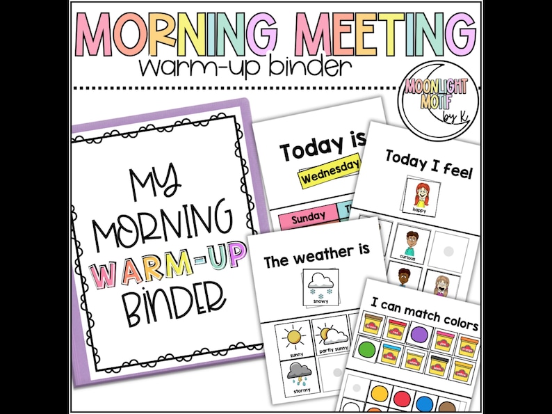 Morning Warm-up Binder, Morning Meeting Binder, Special Education ...