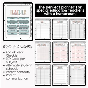 Digital SELF CONTAINED Boho Special Education Planner, Caseload and ...