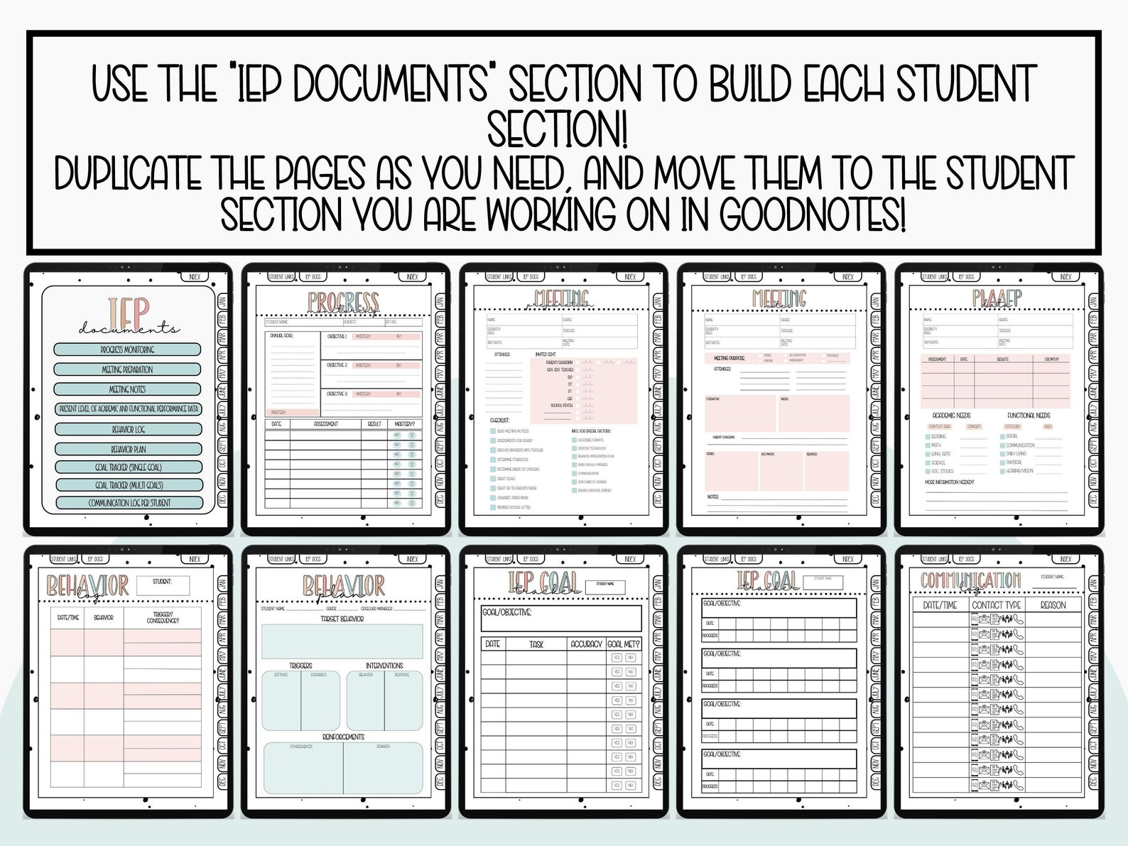 Digital SELF CONTAINED Boho Special Education Planner - Etsy