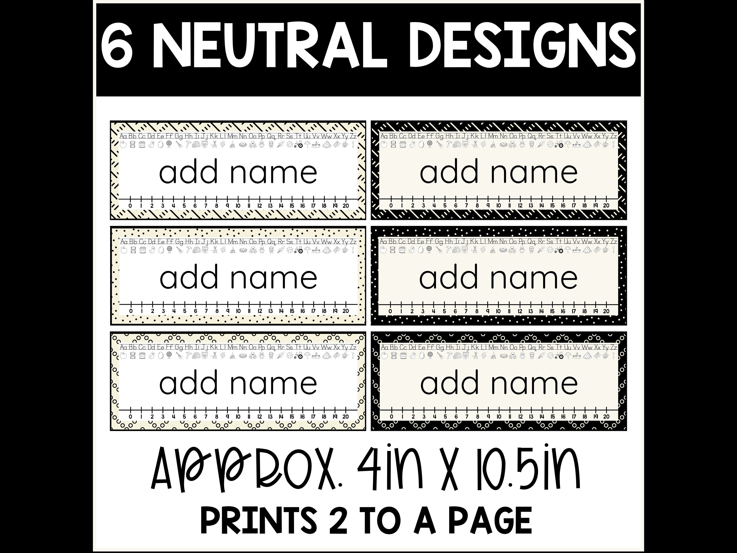 Editable Boho Student Desk Name Plates, Simple Name Tags, Boho ...