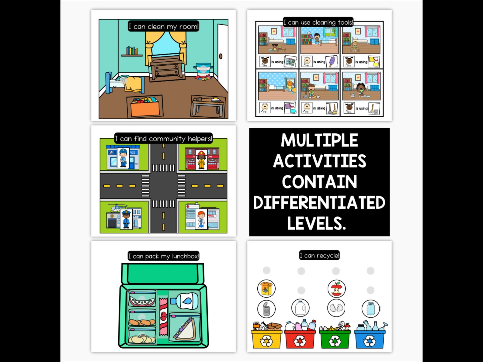 Printable Life Skills Adapted Binder, Daily Living Skills Practice ...