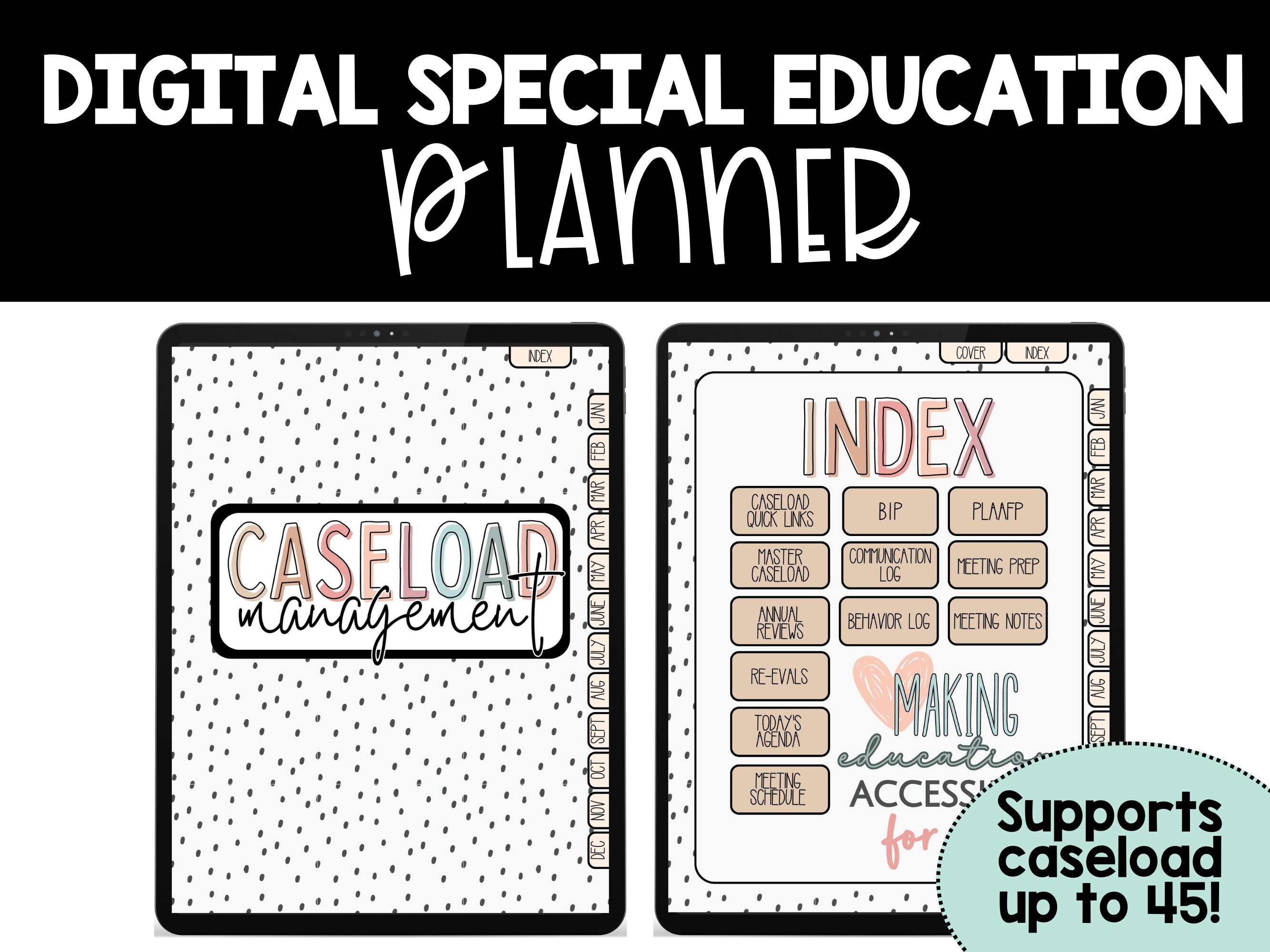 Digital Boho Special Education Planner, Large Caseload Management ...