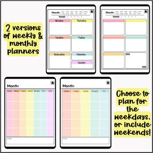 Retro Digital Teacher Planner, Digital Notebook for Teachers, Blank ...