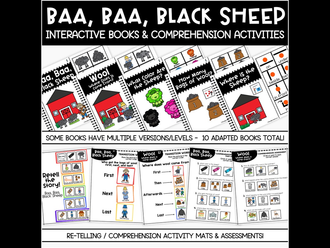 Nursery Rhyme Adapted Books, Baa Baa Black Sheep, Special Education ...