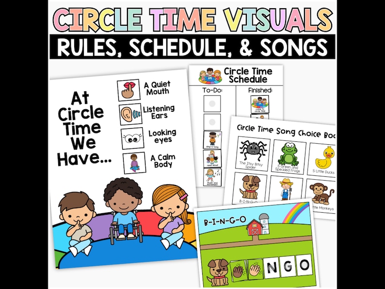 Circle Time Visuals, Prek Morning Meeting Visuals, Circle Time Mini ...