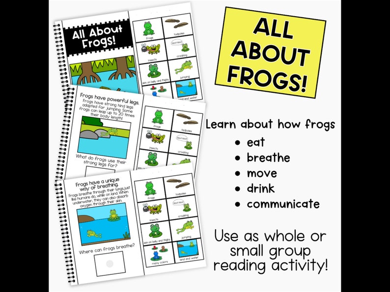 Frog Life Cycle Adapted Activities, Special Education Interactive Books ...