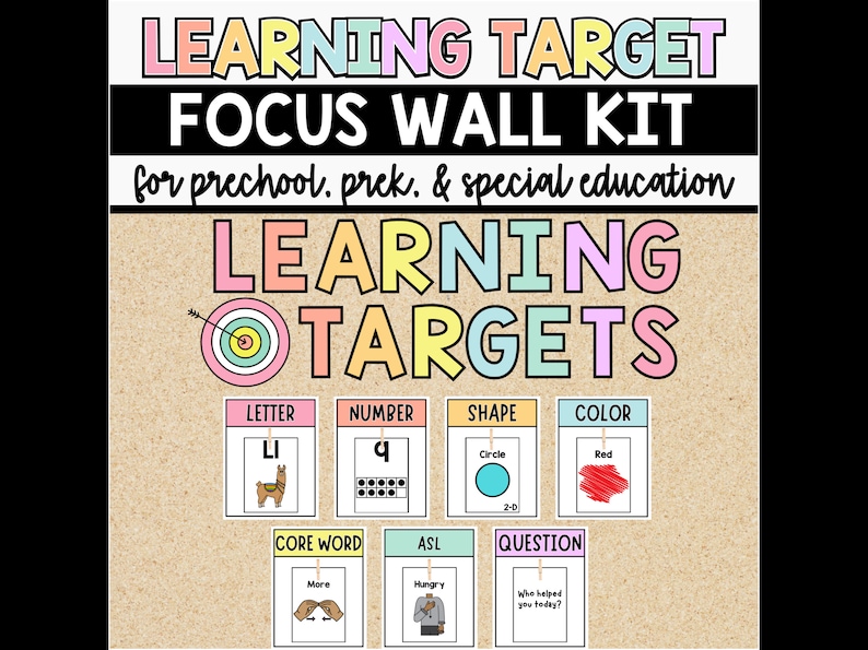 Special Education Learning Target Focus Wall, Prek Focus Wall Kit ...