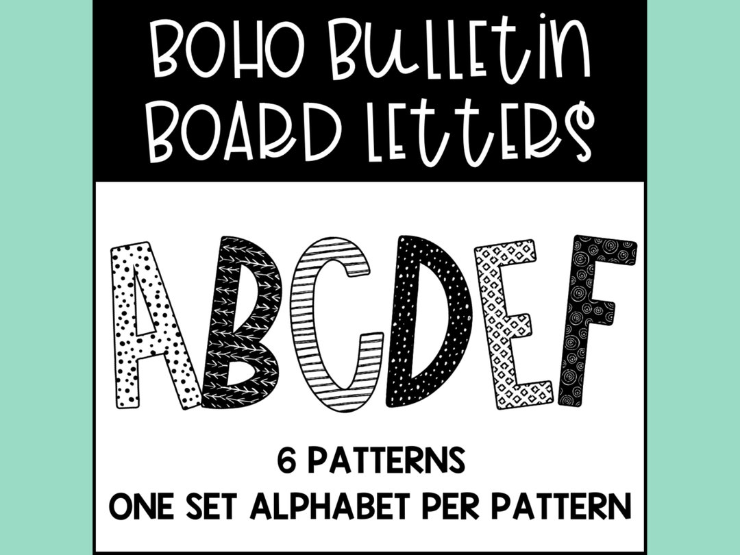 Boho Bulletin Board Letters Boho Classroom Decor - Etsy