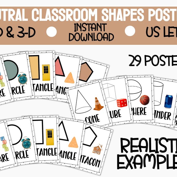 Shapes Posters Classroom - Etsy