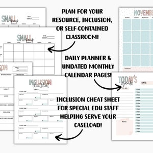 Editable Special Education Planner Binder, Boho Teacher Planner ...