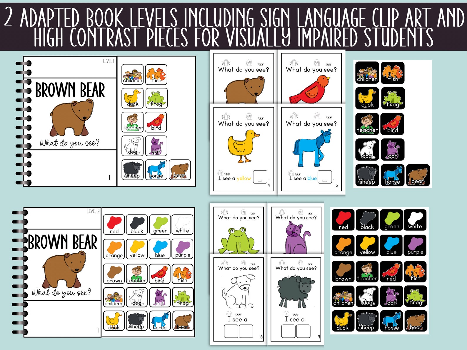 Printable Adapted Brown Bear Activities, Adapted Brown Bear Book ...