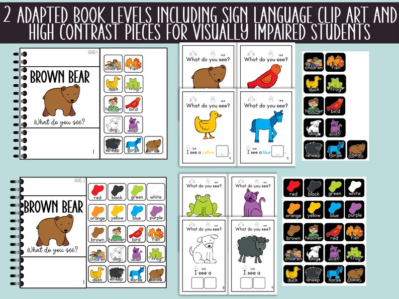Printable Adapted Brown Bear Activities, Adapted Brown Bear Book ...