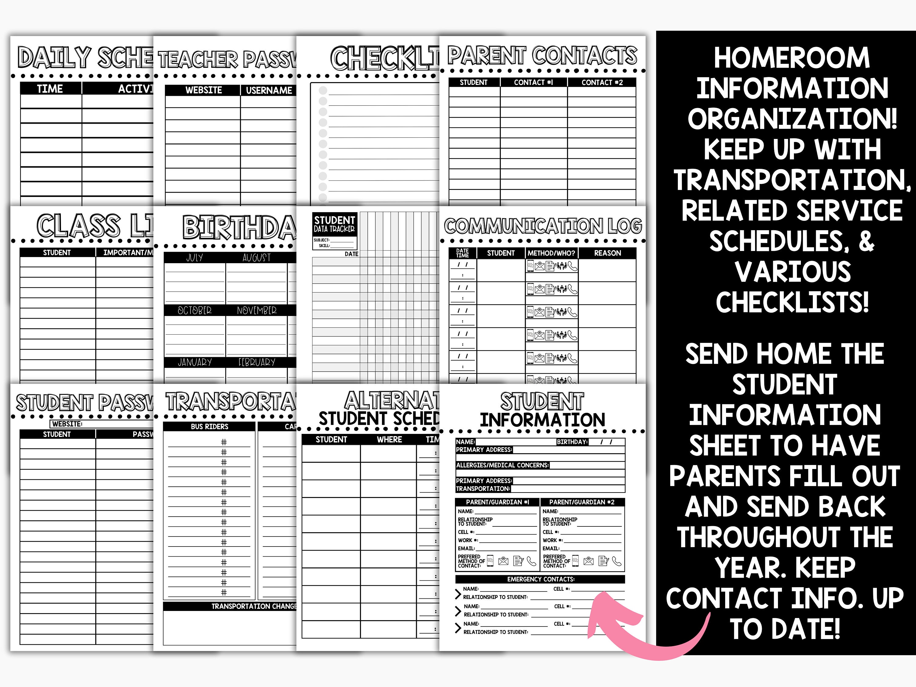 Special Education Planner, Self-contained Teacher Binder, IEP Meeting ...