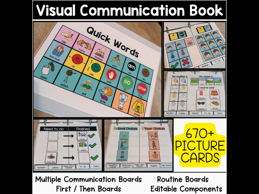 Visual Communication Book for Non-verbal, Communication Binder, Visual ...