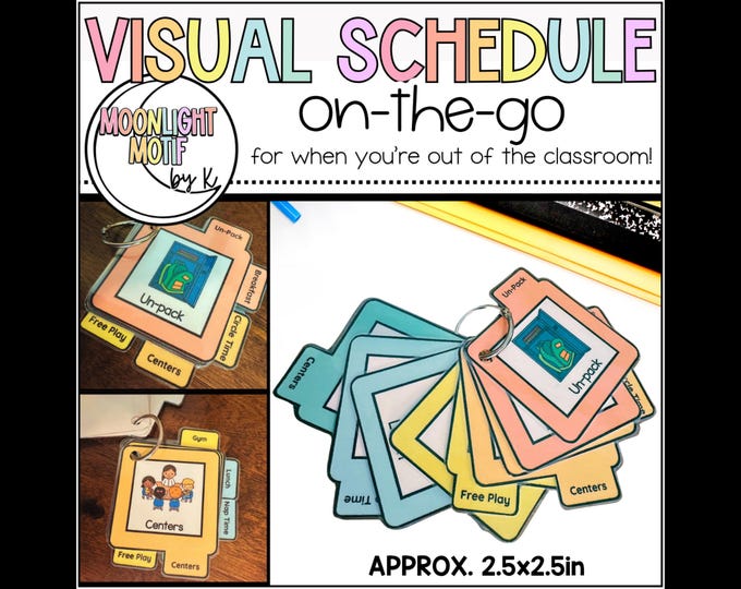 Editable Portable Visual Schedule, Lanyard Visual Schedule, Special ...