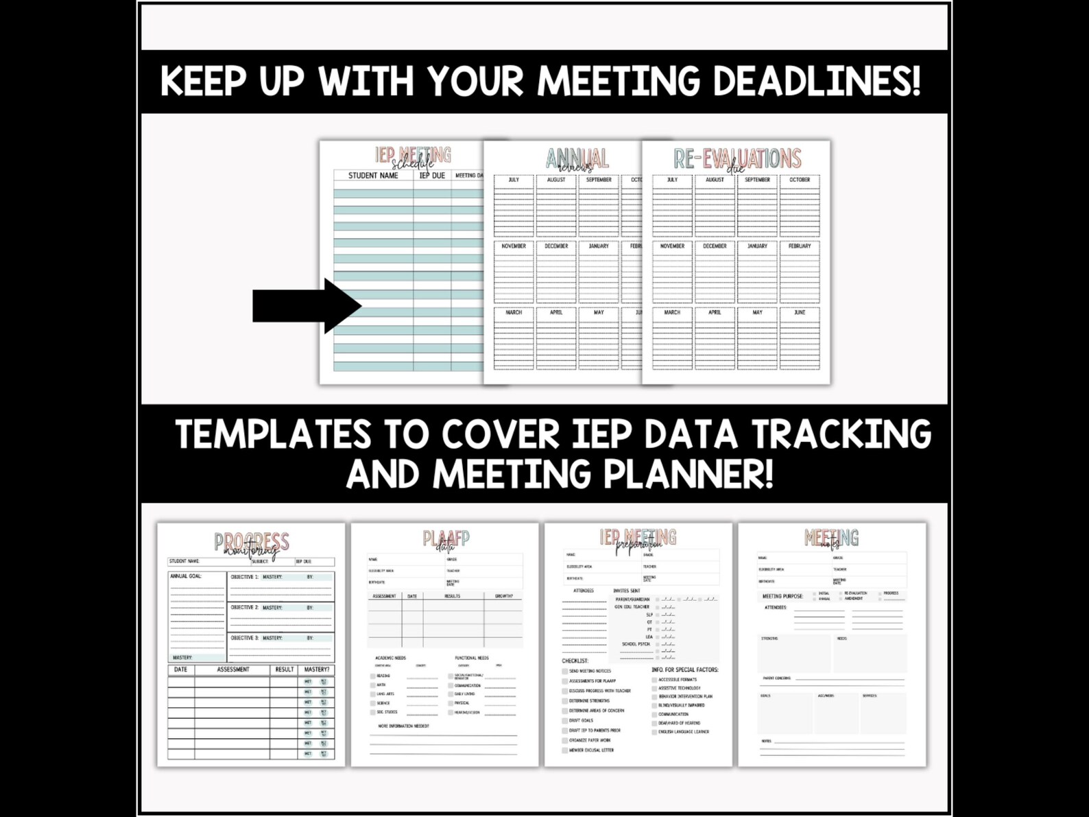 Editable Special Education Planner Binder, Boho Teacher Planner ...