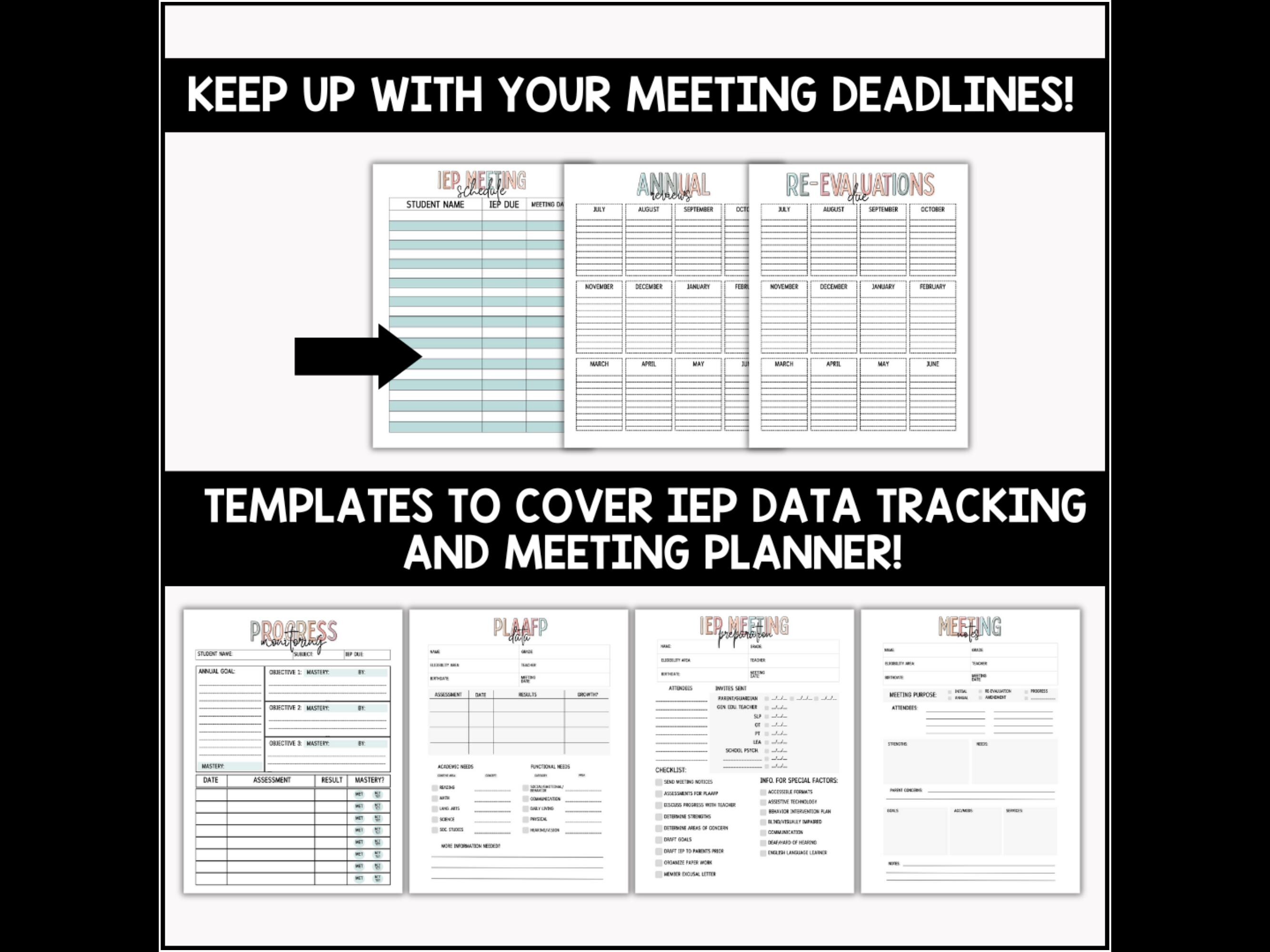 Editable Special Education Planner Binder, Boho Teacher Planner ...