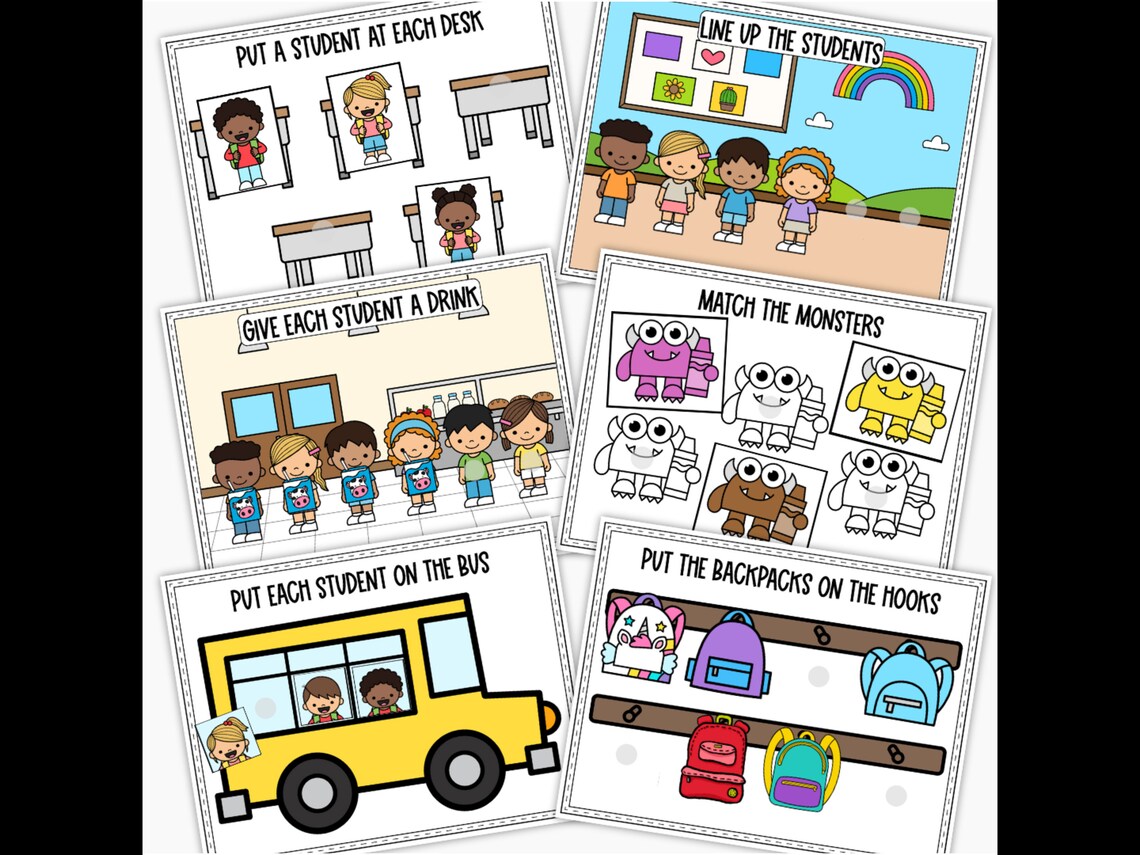 Back to School Prek Interactive Work Mats, Special Education IEP Goal ...