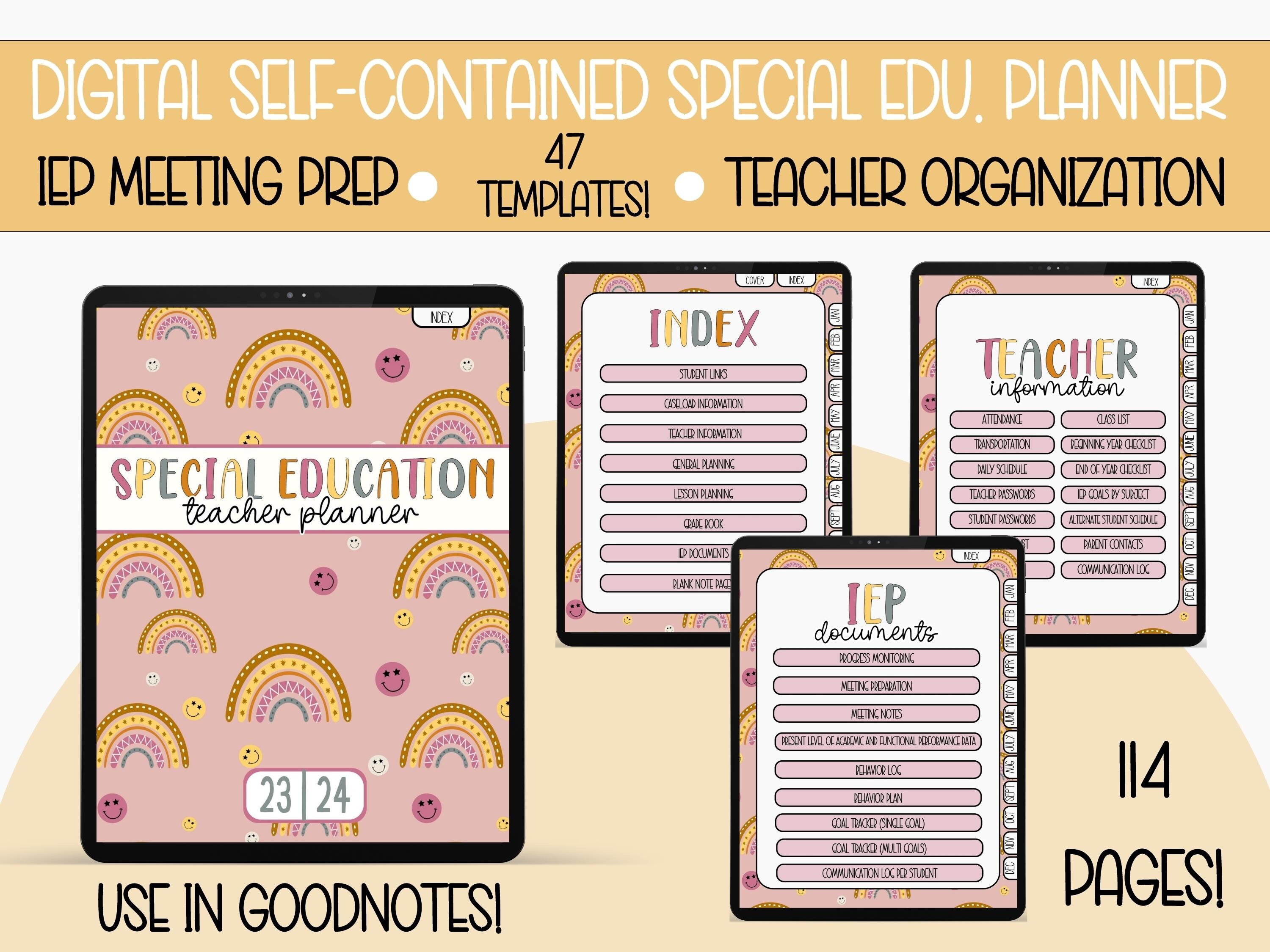 Digital SELF CONTAINED Rainbow Special Education Planner - Etsy