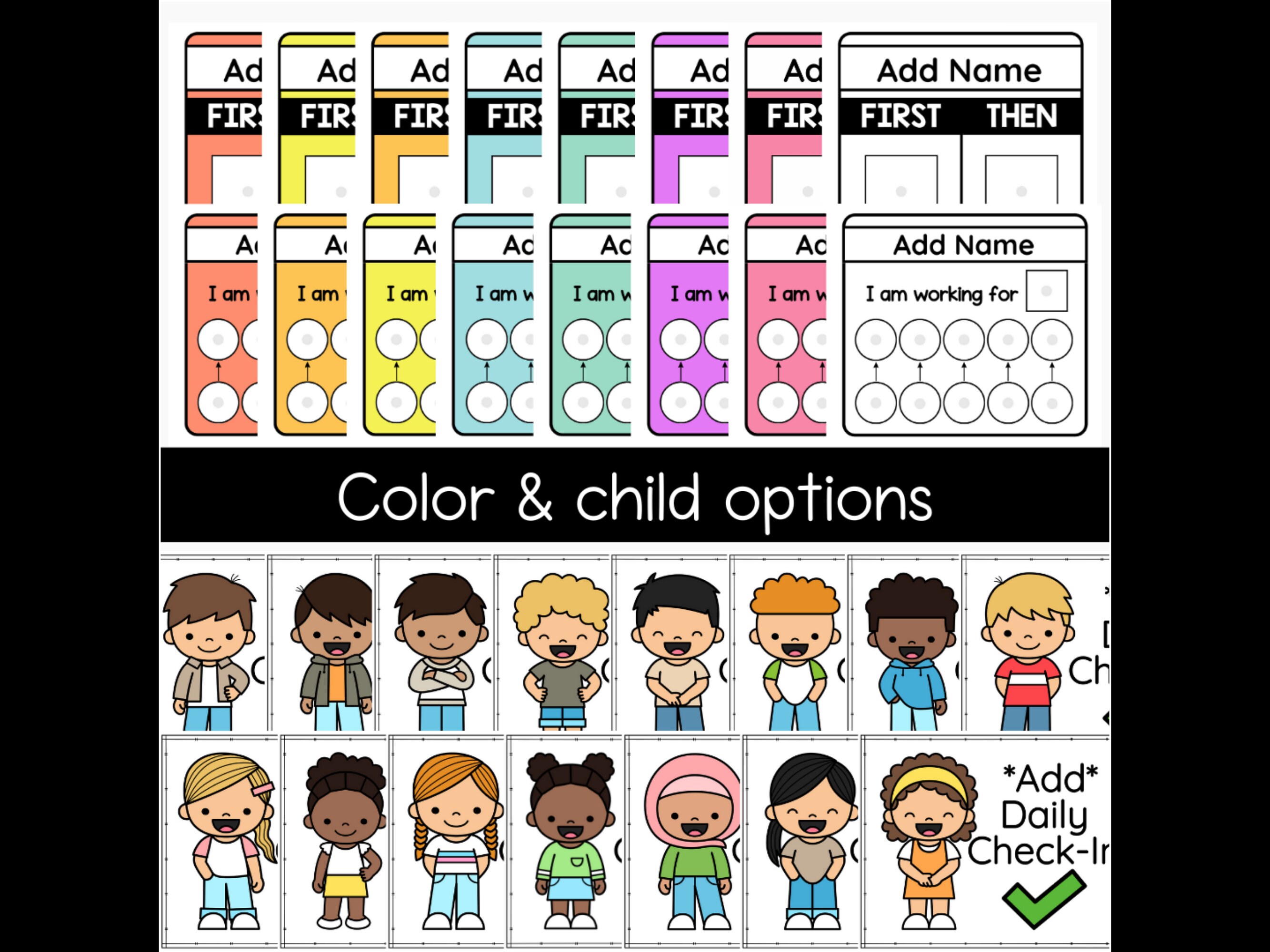 Editable Visual Flip Schedule, First Then Boards, Token Boards, SPED ...