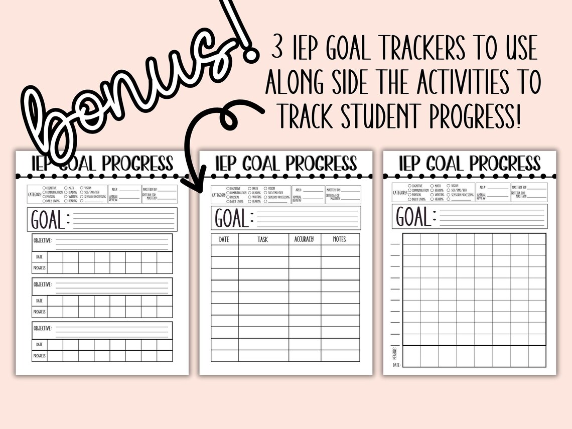 IEP Skills Binder, Printable IEP Goal Assessments, Basic Skills ...