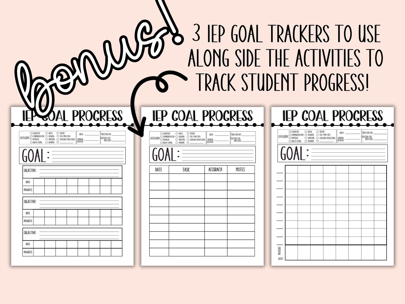 IEP Skills Binder, Printable IEP Goal Assessments, Basic Skills ...