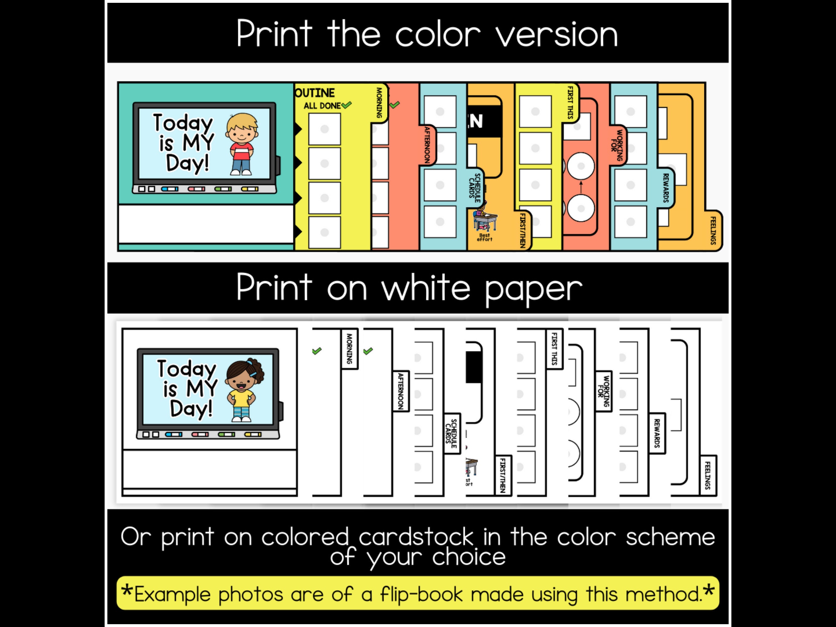 Visual Schedule Flip Book, Token Board, First Then Board, Special ...