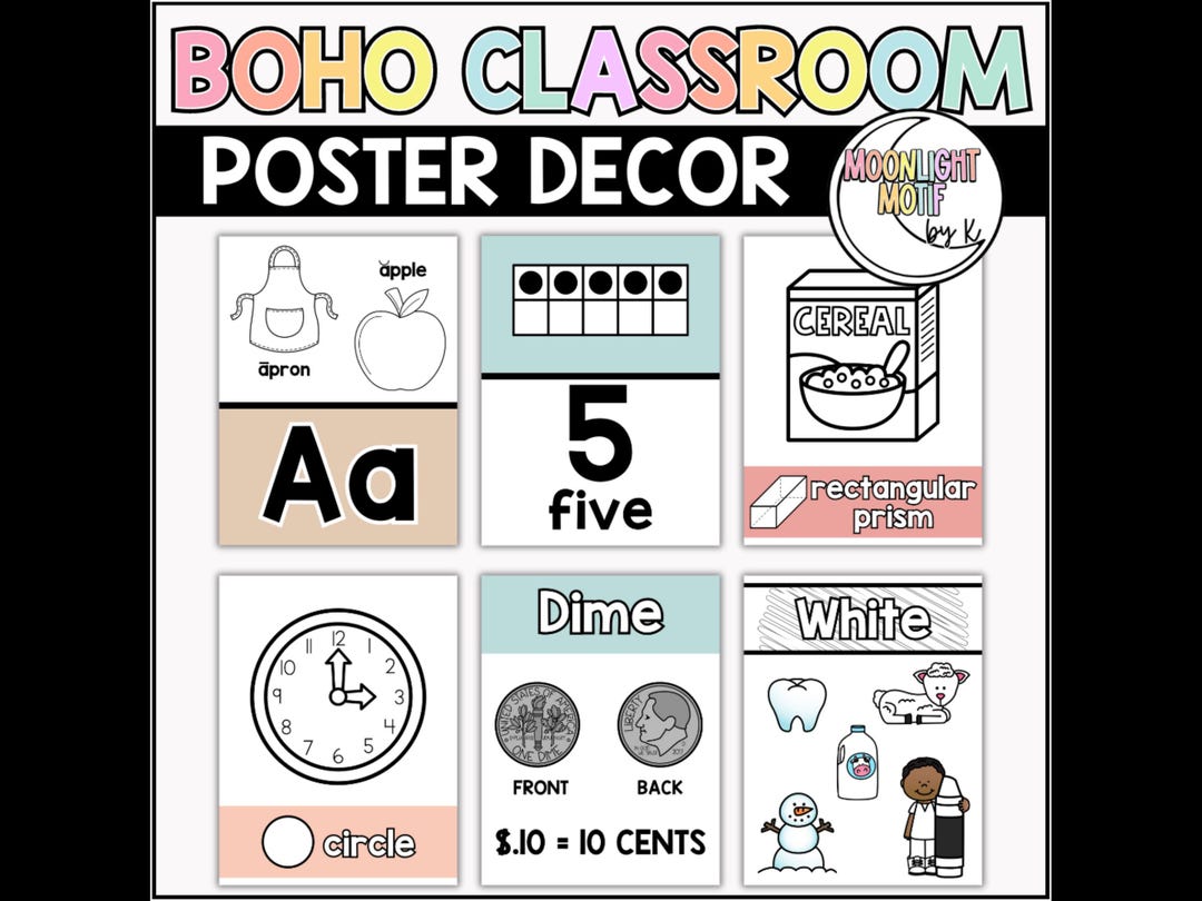 Boho Neutral Classroom Posters, Boho Classroom Decor, Alphabet Posters ...