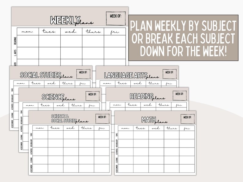 Printable Boho Teacher Planner, Teacher Lesson Planner Organizer, 2023 ...