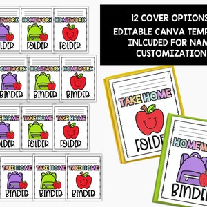 Editable Take Home Folder Canva Templates Student Homework - Etsy