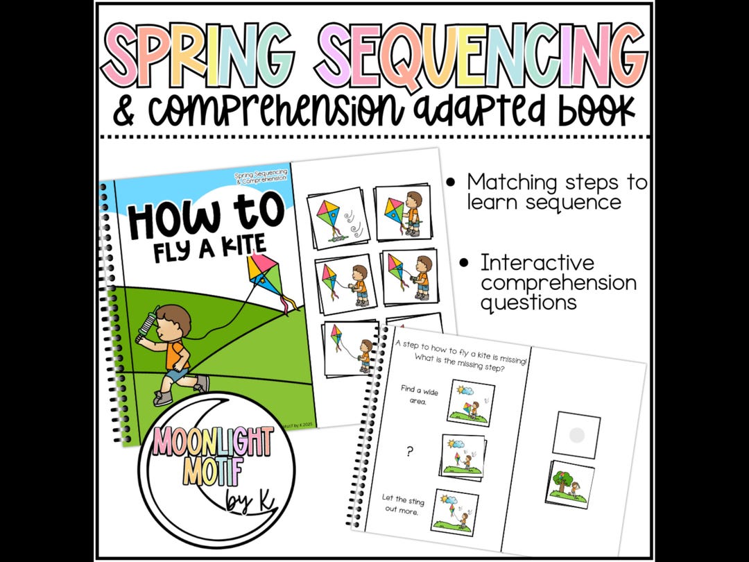 Spring How to Fly a Kite Adapted Book, Sequencing and Reading ...