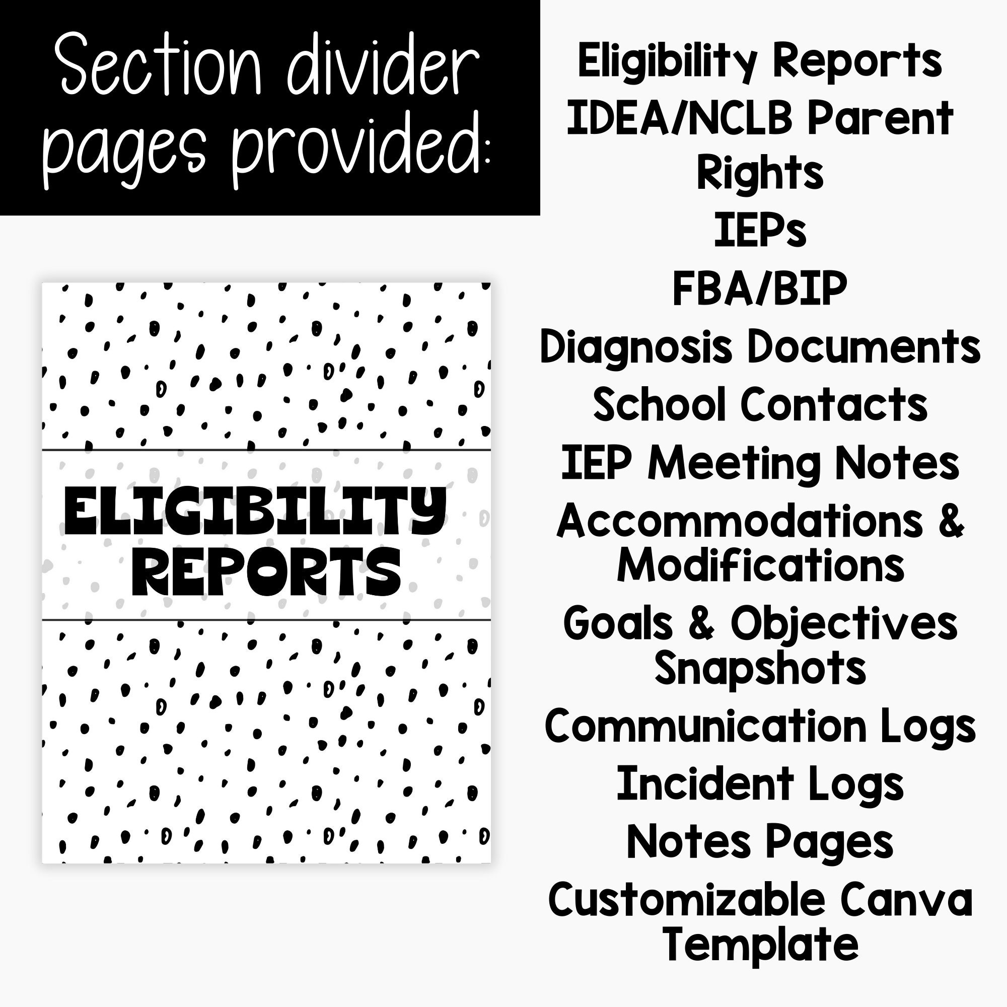 Editable Boho Parent IEP Binder, Printable IEP Meeting Tracker ...