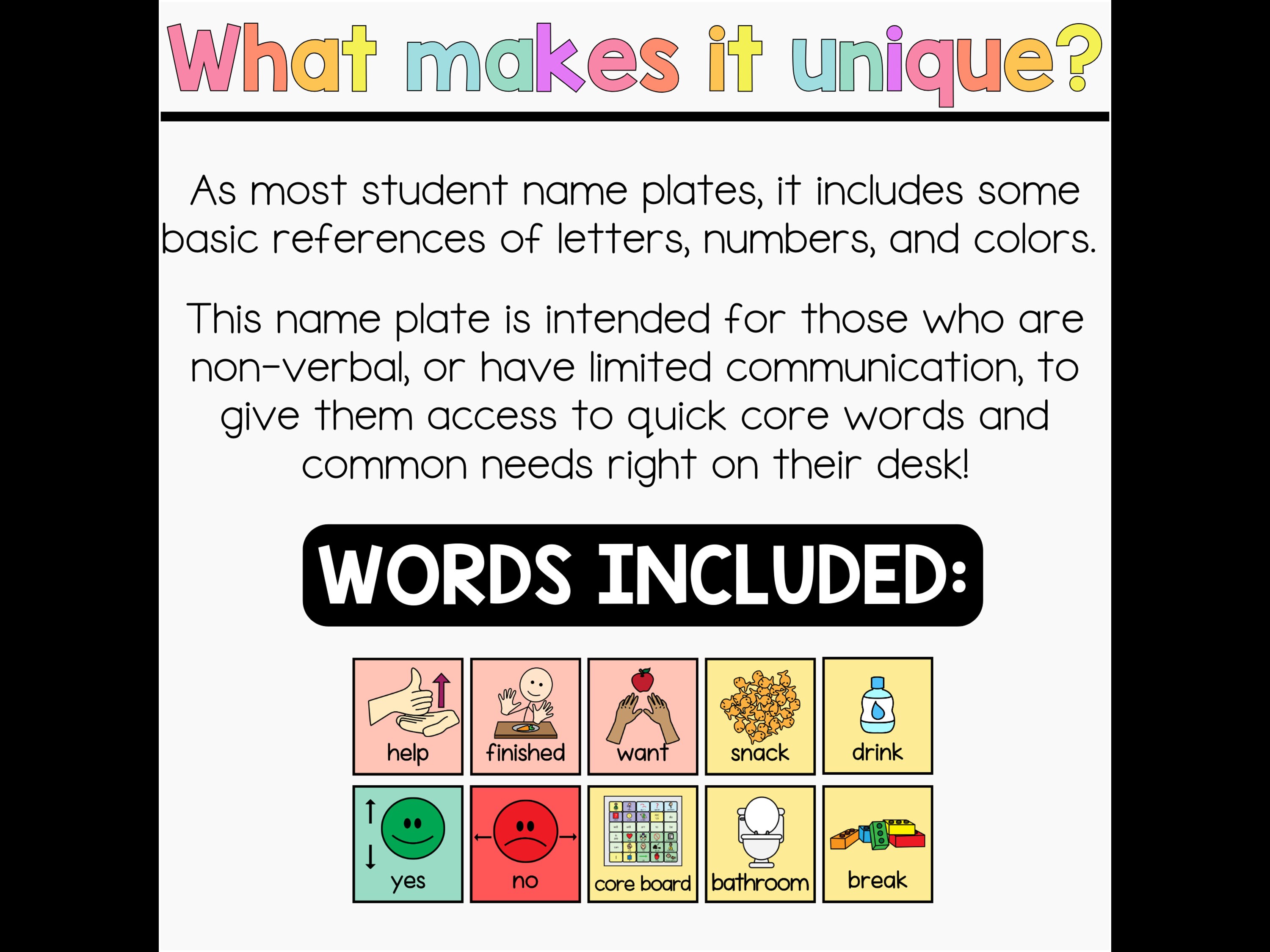 AAC Student Helper Desk Nameplate, Communication Board, Autism ...