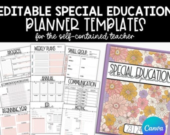 Self Contained Special Education Planner, Editable Teacher Planner, IEP ...