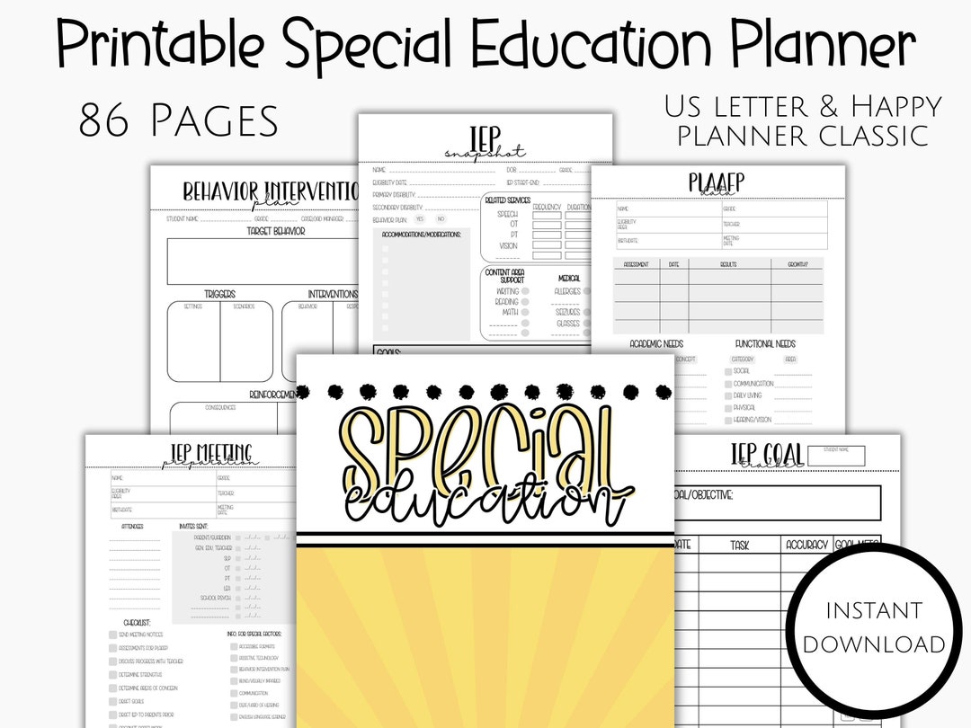 Printable Special Education Caseload Templates IEP Goal - Etsy