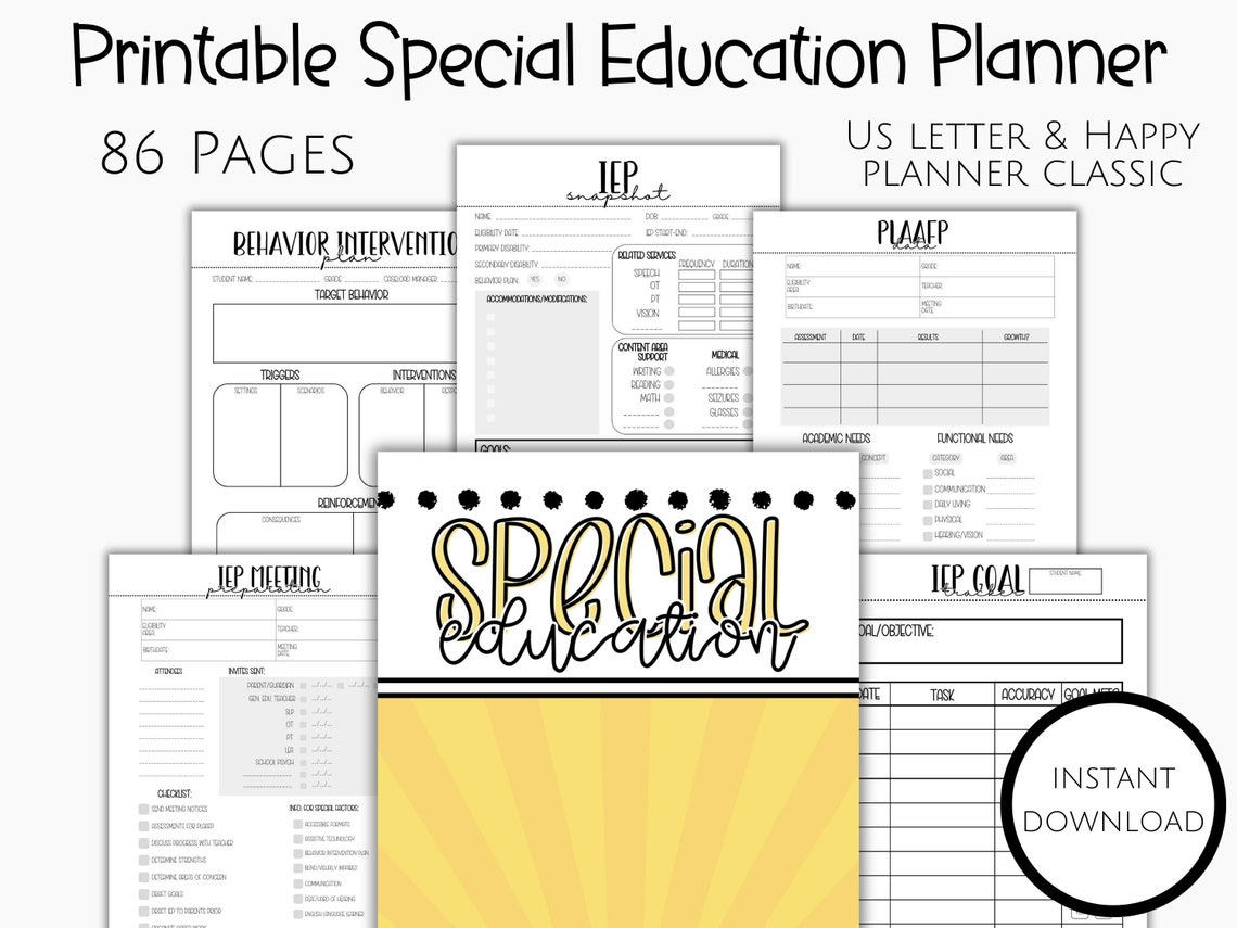 Printable Special Education Caseload Templates IEP Goal - Etsy