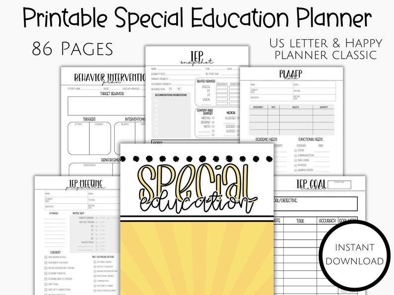 Printable Special Education Caseload Templates IEP Goal - Etsy