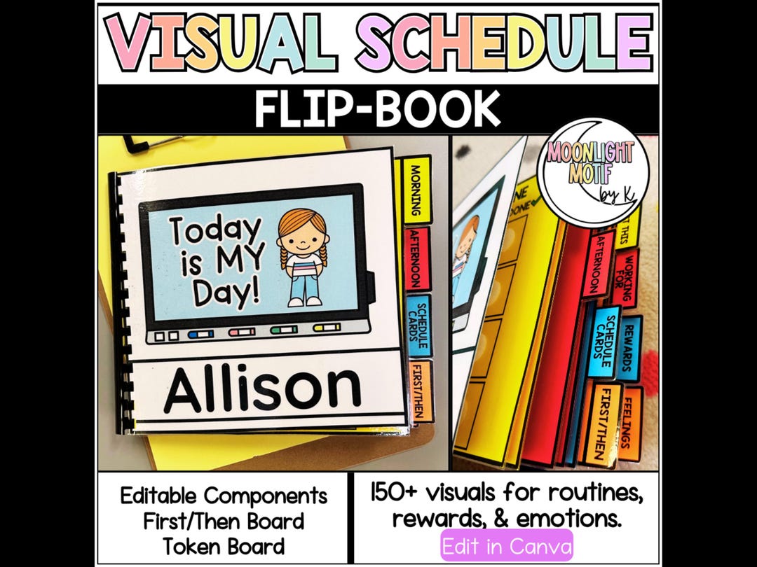 Visual Schedule Flip Book, Token Board, First Then Board, Special ...