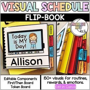 Visual Schedule Flip Book, Token Board, First Then Board, Special ...