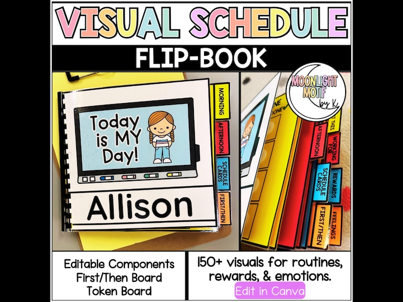 Visual Schedule Flip Book, Token Board, First Then Board, Special ...