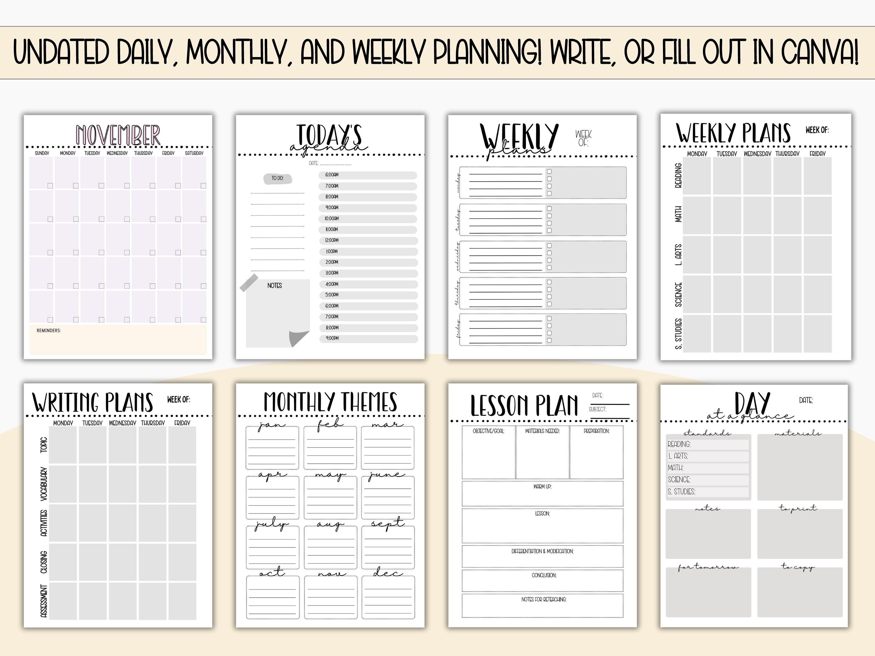 Self Contained Special Education Planner, Editable Teacher Planner, IEP ...