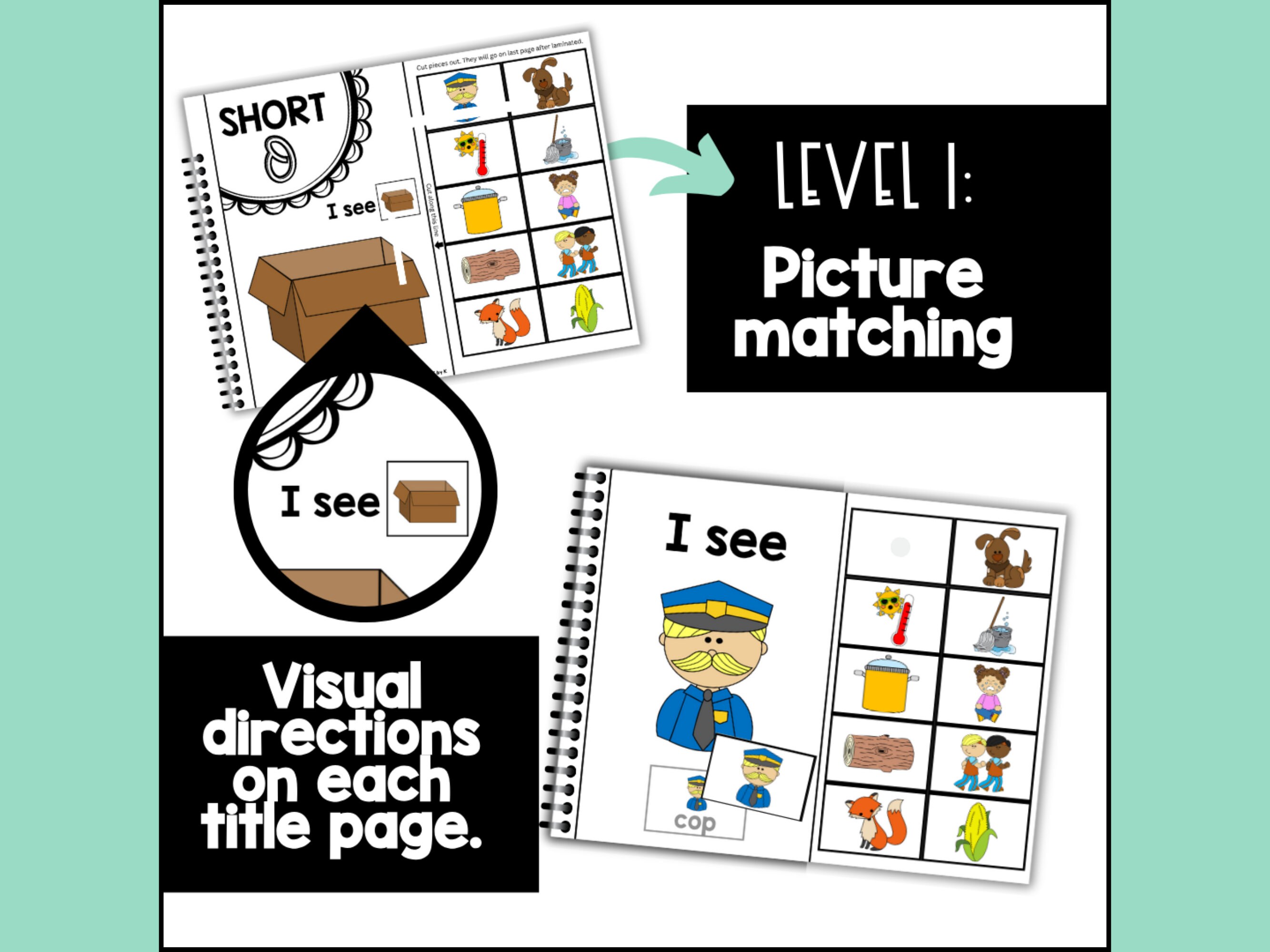 Short O Adapted Books CVC Adapted Books Special Education - Etsy