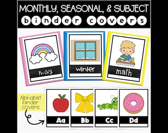Monthly/ Seasonal Binder Covers and Spines - Etsy