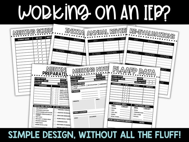 Special Education Planner, Self-contained Teacher Binder, IEP Meeting ...